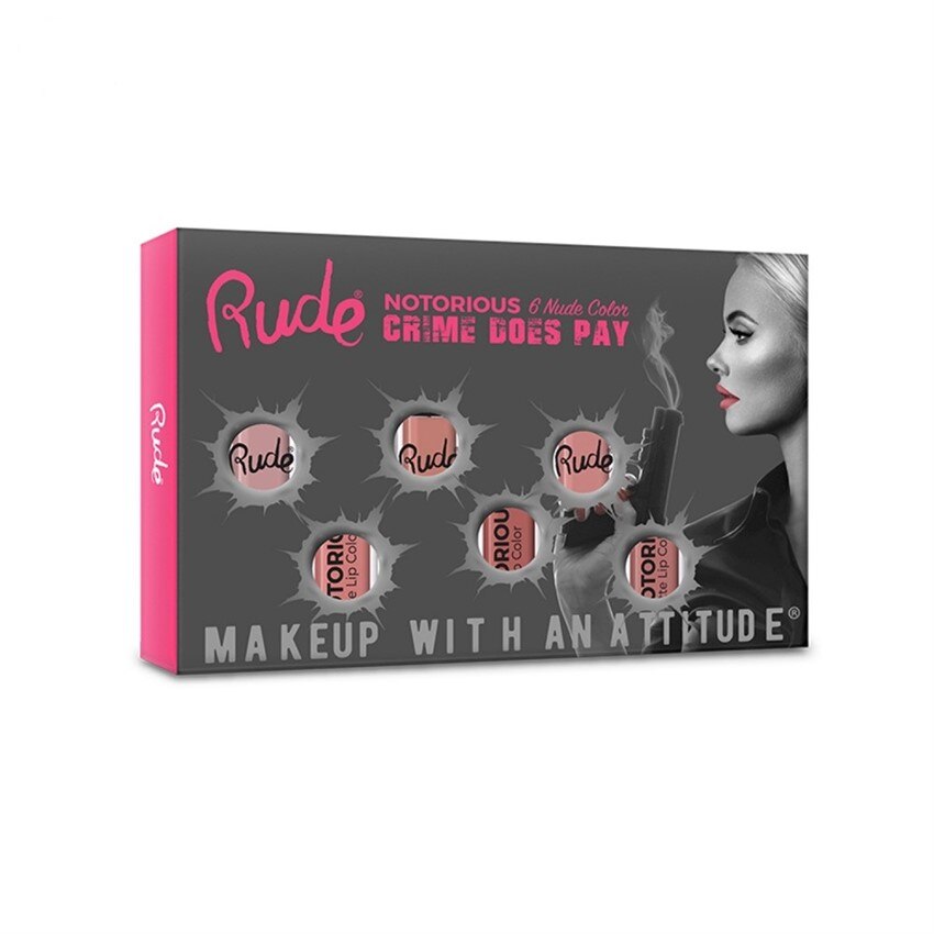 Set 6 rujuri Rude Notorious Crime Does Pay Nude, 15ml - eMAG.ro