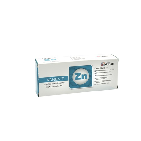 Vanevit Zn 10mg, HUMAN Vanelli, 30comprimate, Vitamine, suplimente si ...