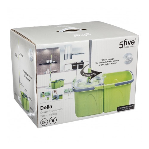 Set curatenie 5FIVE Della, galeata cu centrifuga, mop, 48x26x23 cm ...