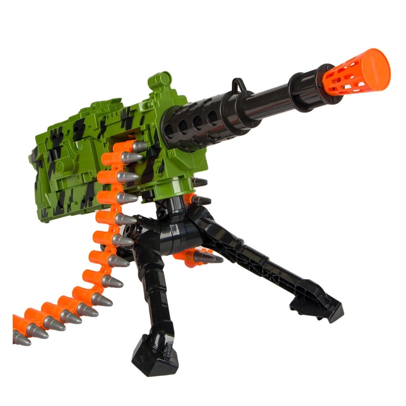 Mitraliera verde automata cu suport, pentru copii, Curea detasabila si ...