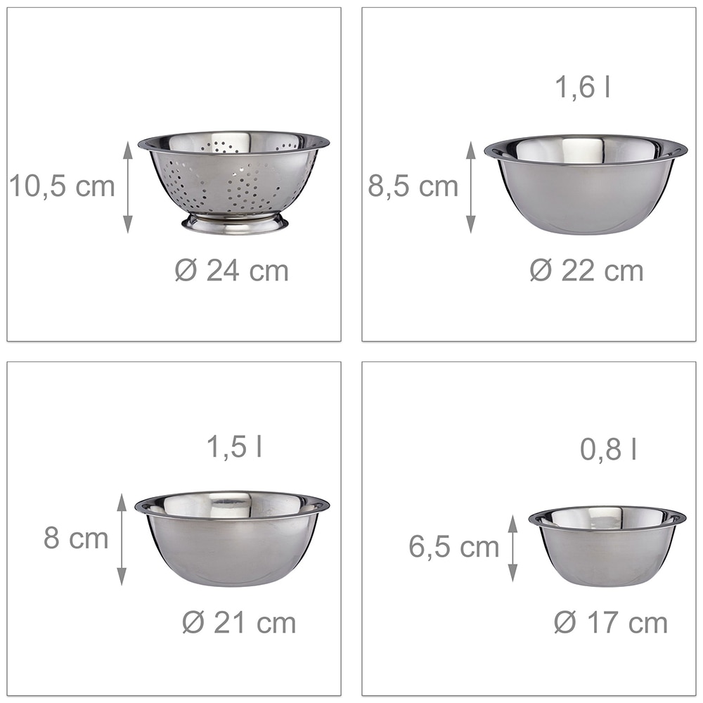 Комплект от 15 броя кухненски прибори Relaxdays, купа, мерителни чаши ...