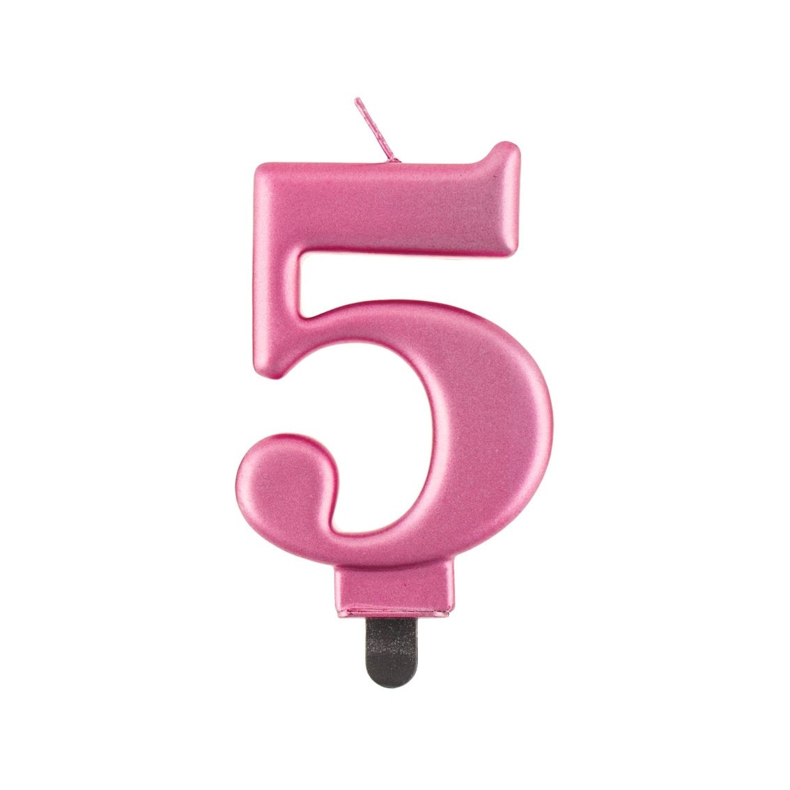 Lumanare tort cifra 5, Roz metalic, Tomvalk, 1 buc - eMAG.ro