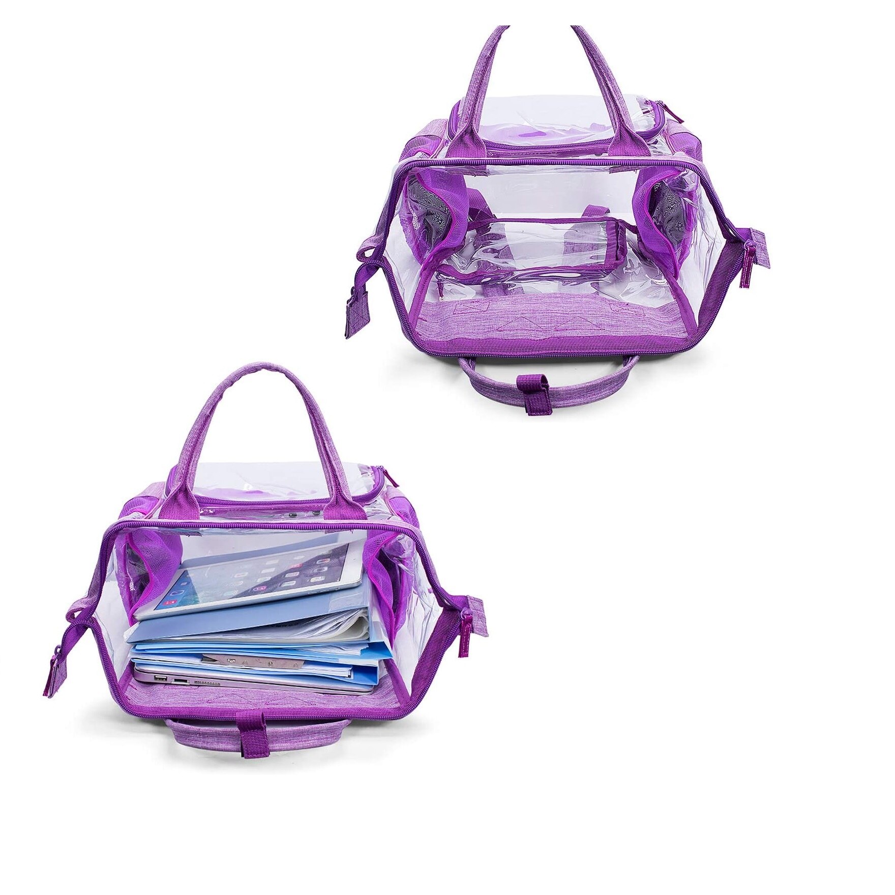 Rucsac transparent CoolBELL, include portfard, Violet - eMAG.ro