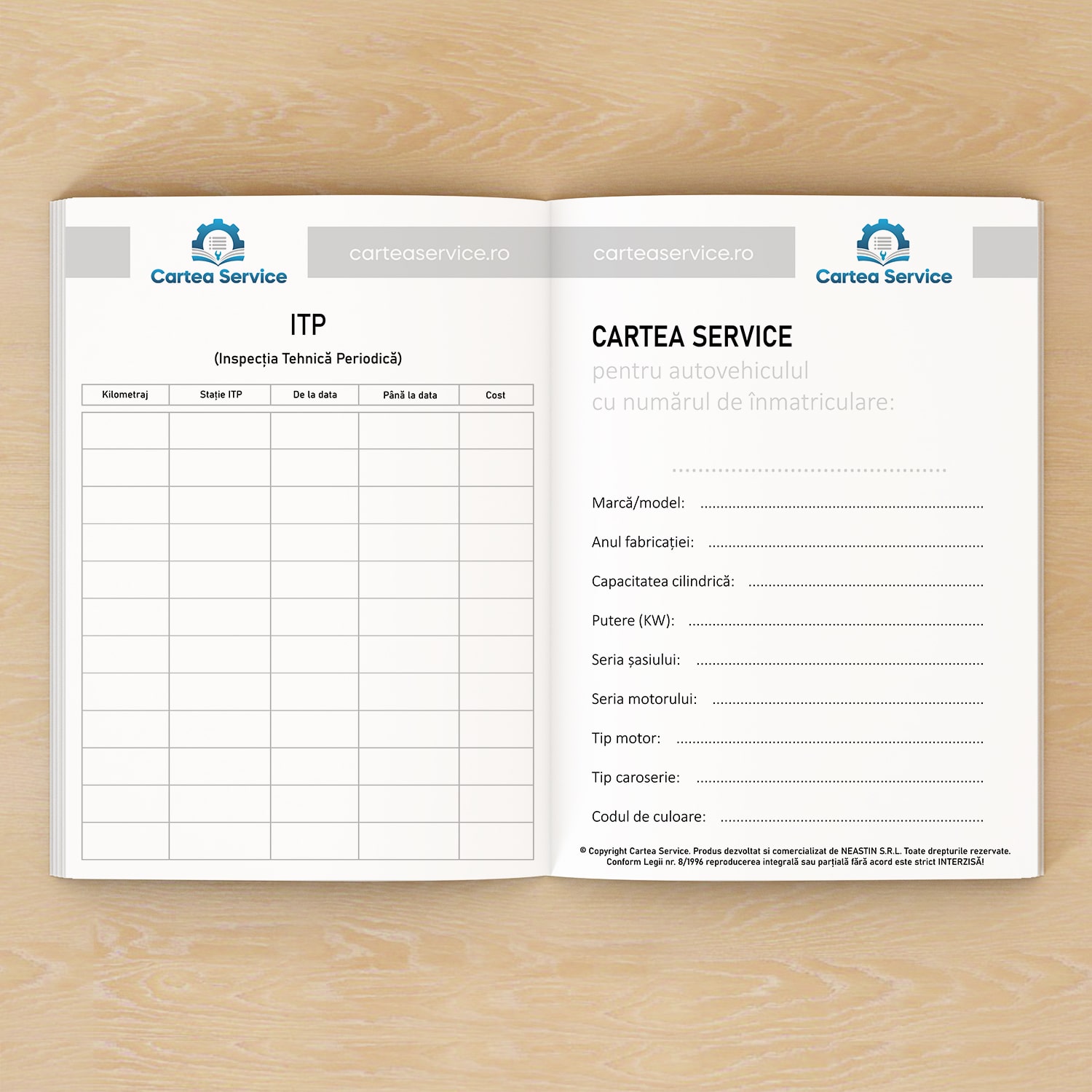 Carte Service Auto Personalizata, 148X210 mm, A5, 24 pagini, Neagra ...