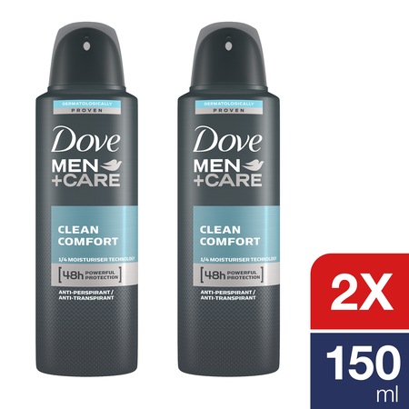Dove Men+Care Clean Comfort izzadásgátló, 2x150 ml - eMAG.hu