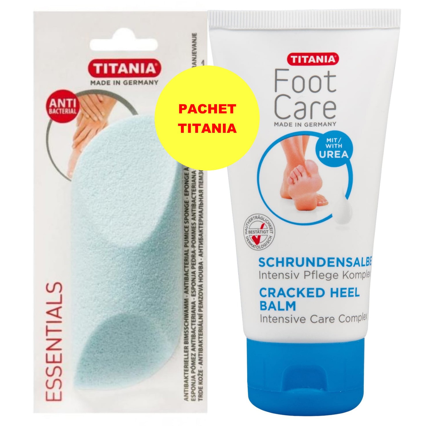 Pachet promo Titania: Crema calcaie crapate, 75 ml + Piatra ponce ...