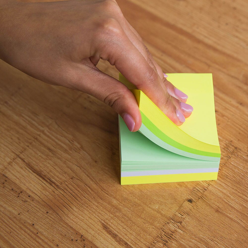 Notite auto-adezive D.rect Office, 75 x 75 mm, 400 file, mix neon ...
