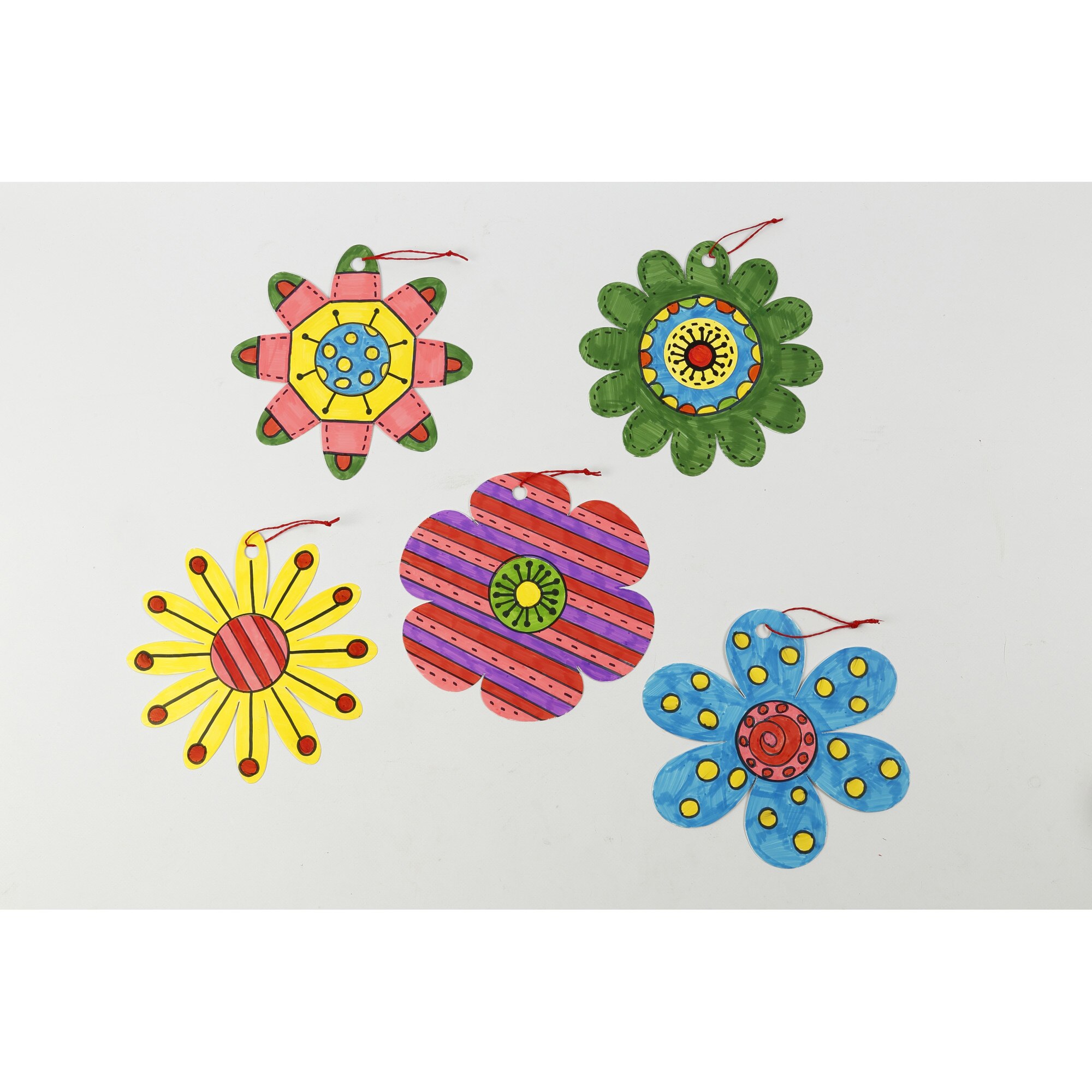 Set 5 flori din carton alb, 20 cm - eMAG.ro