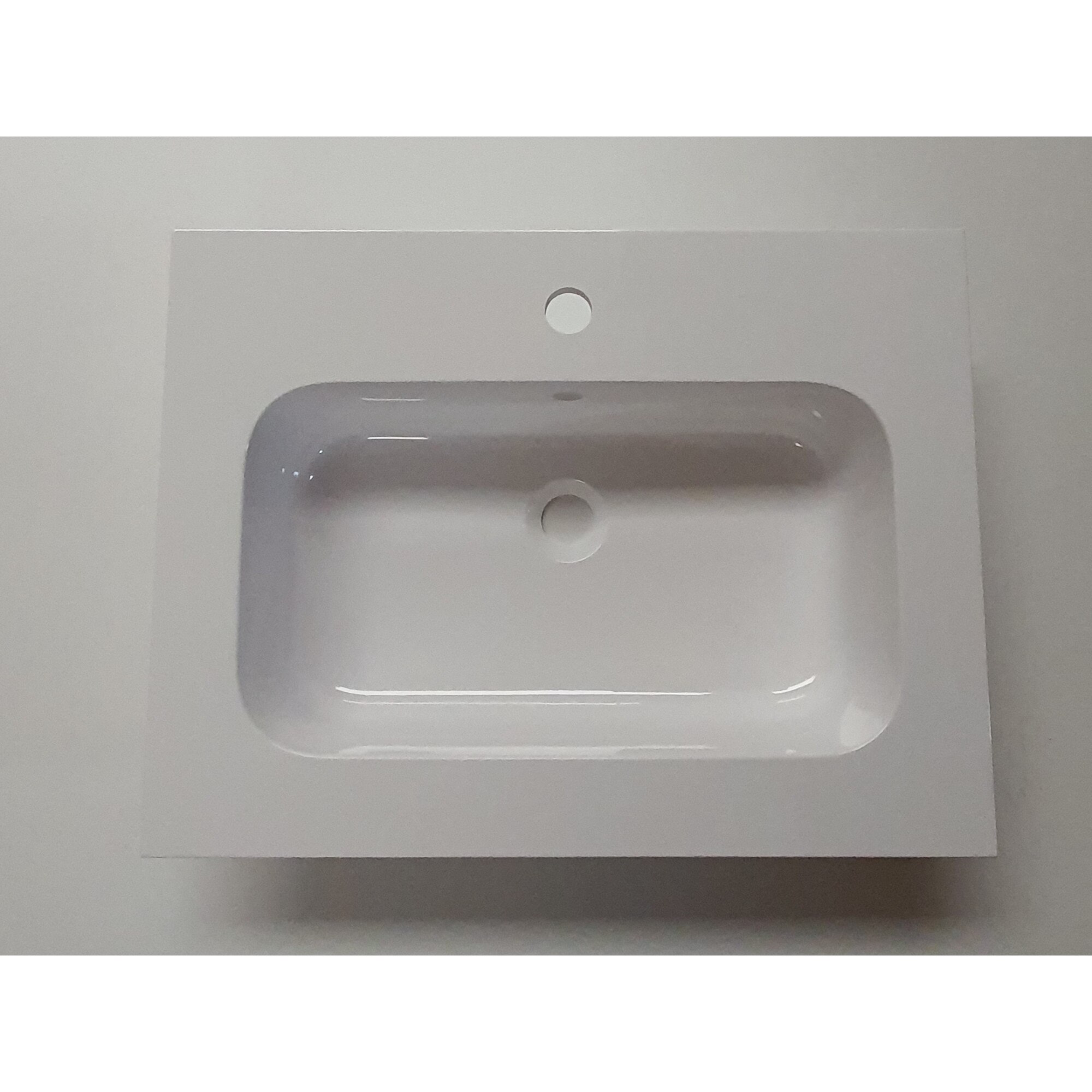 Lavoar compozit pentru mobilier baie 605x460x145 mm, Kompotech, Alb ...