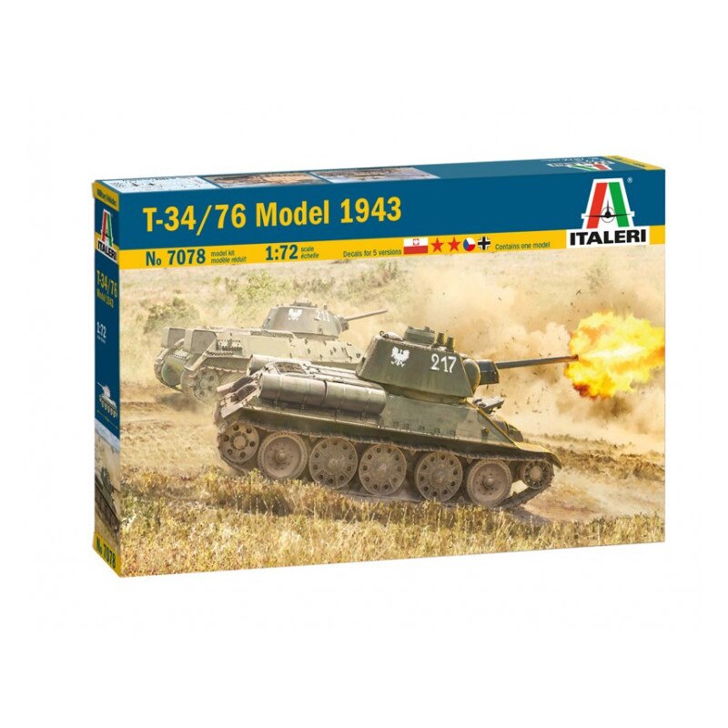 Macheta Militara de construit Italeri Soviet Medium Tank T-34/76 model ...