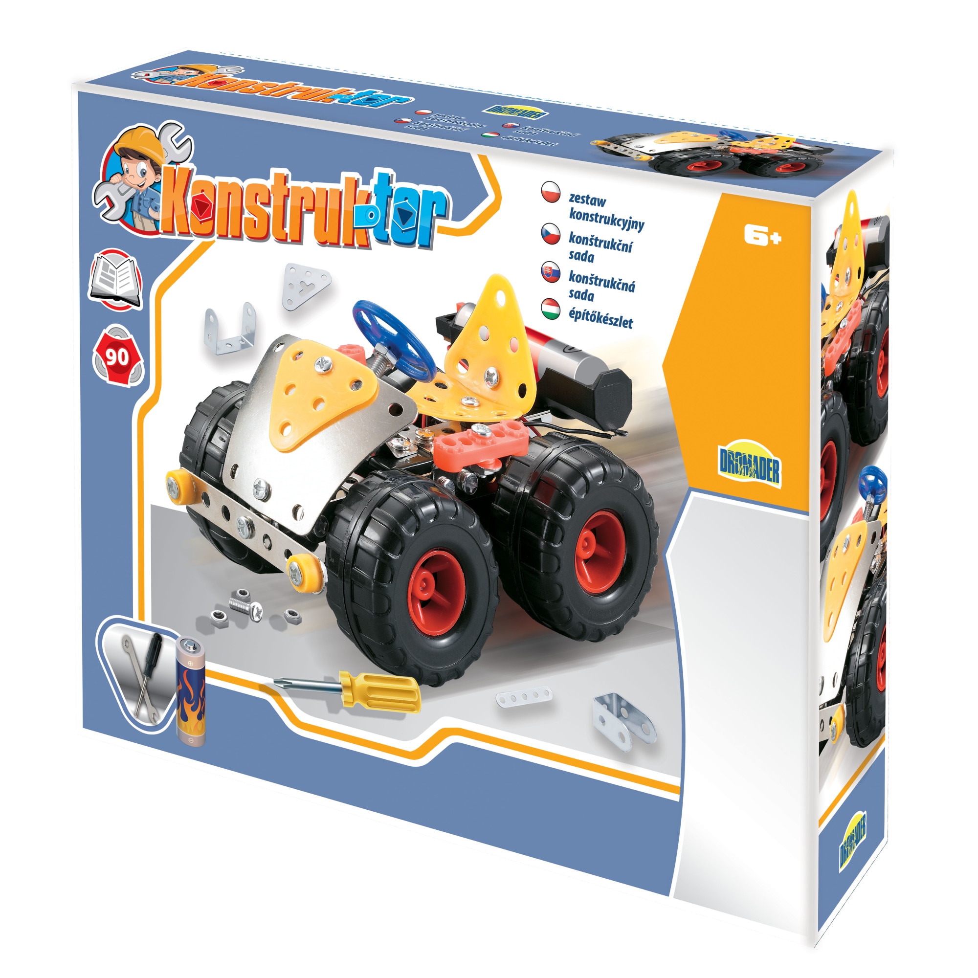 Set constructie metalic 90 piese cu baterii - eMAG.ro