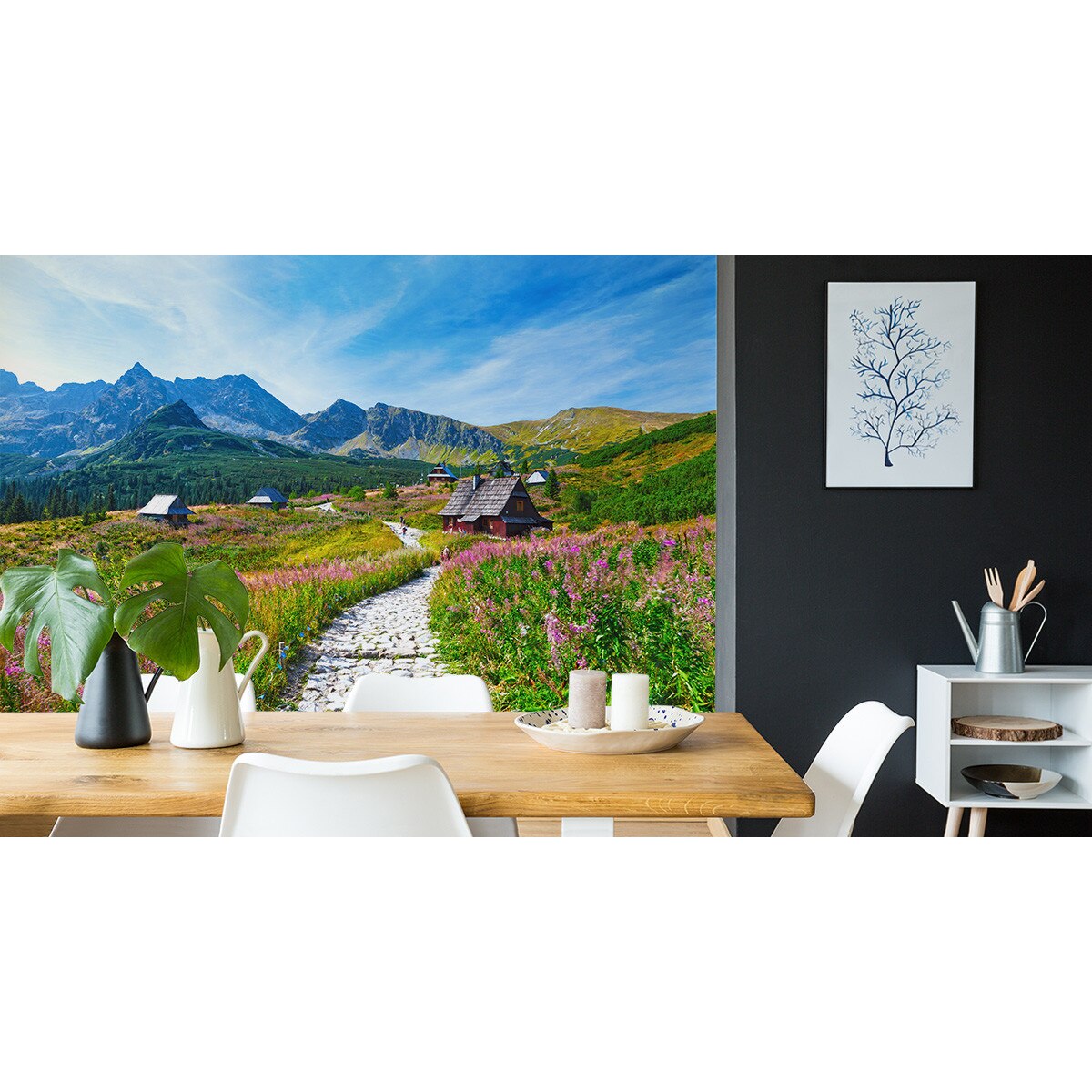 Fototapet Munti pentru Bucatarie 360cm x 240cm Flori, Natura, Usor de ...