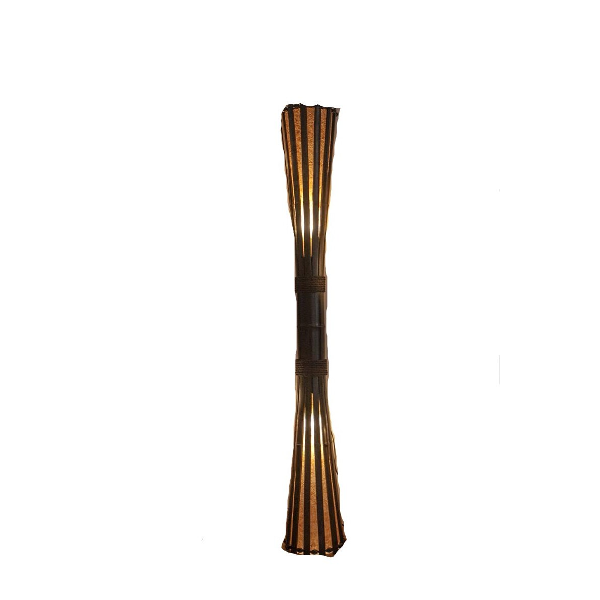 Lampa de podea, BAMBOO, Lemn, 2xE27, Maro - eMAG.ro