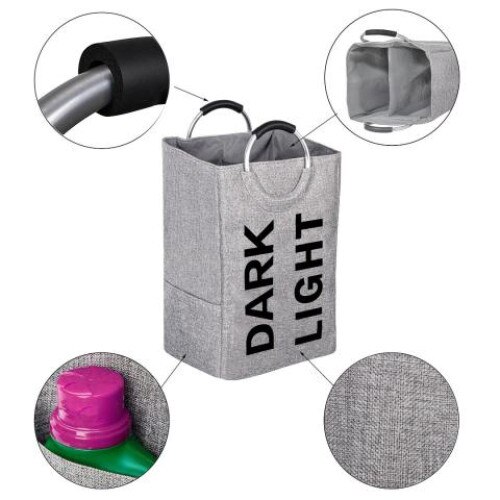 Cos de rufe portabil cu doua compartimente Springos, capacitate 80 ...