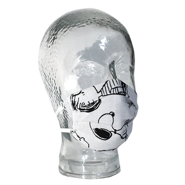 Masca protectie respiratorie pentru copii, model desen alb negru ...