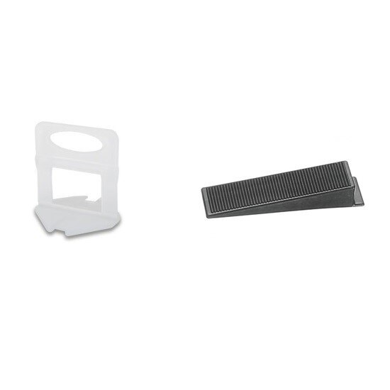 Set 500 clipsuri sistem nivelare gresie cu rost 1.5 mm si 200 pene ...