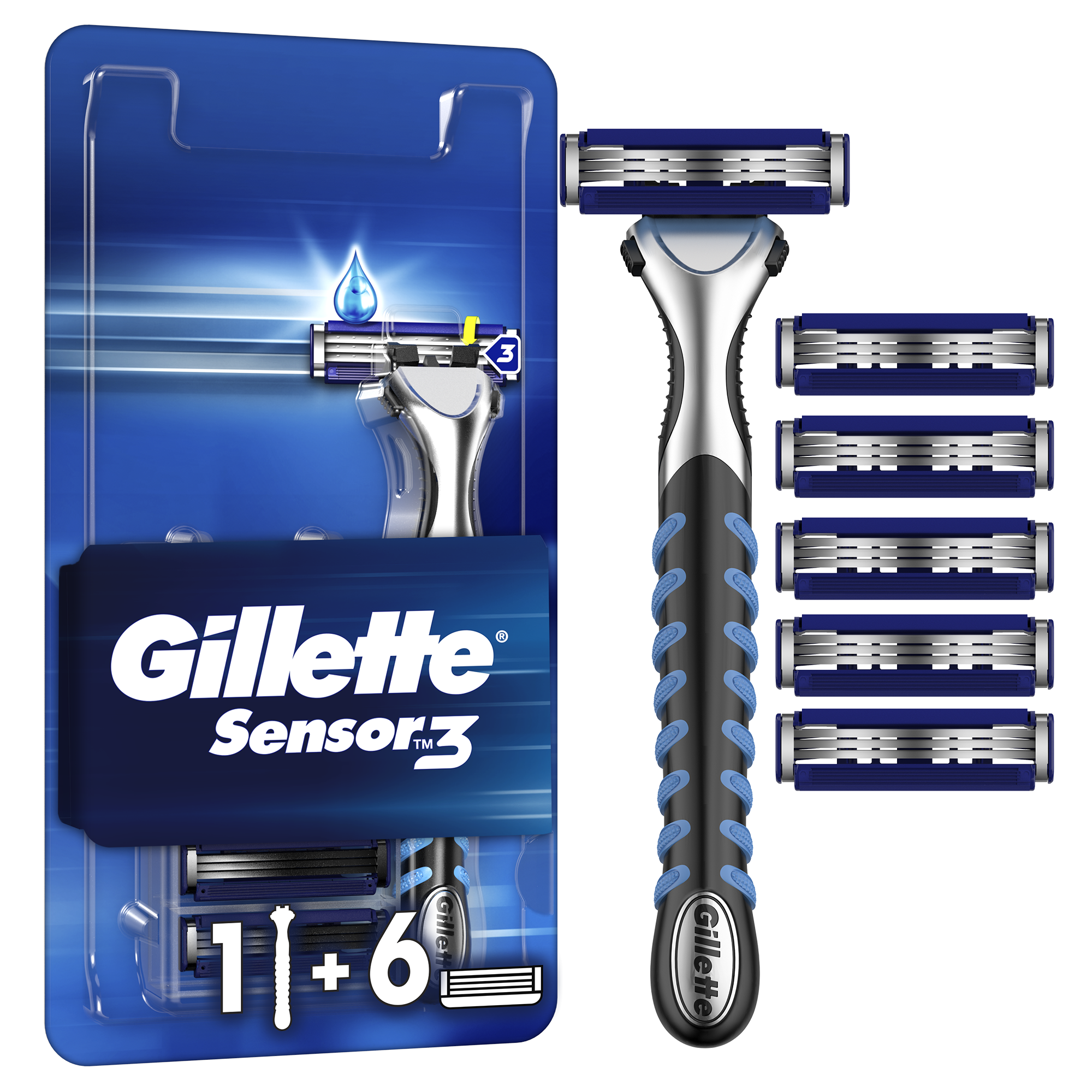 Aparat de ras Gillette Sensor3 + 6 rezerve - eMAG.ro