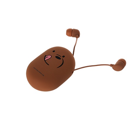 Casti audio in ear, Miniso x We Bare Bears, culoare maro, personaj Griz ...