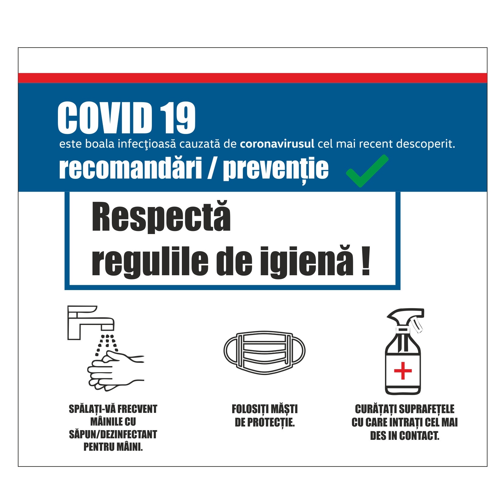 Autocolant preventie Covid 19, Folie PVC exterior 60x60 cm - eMAG.ro