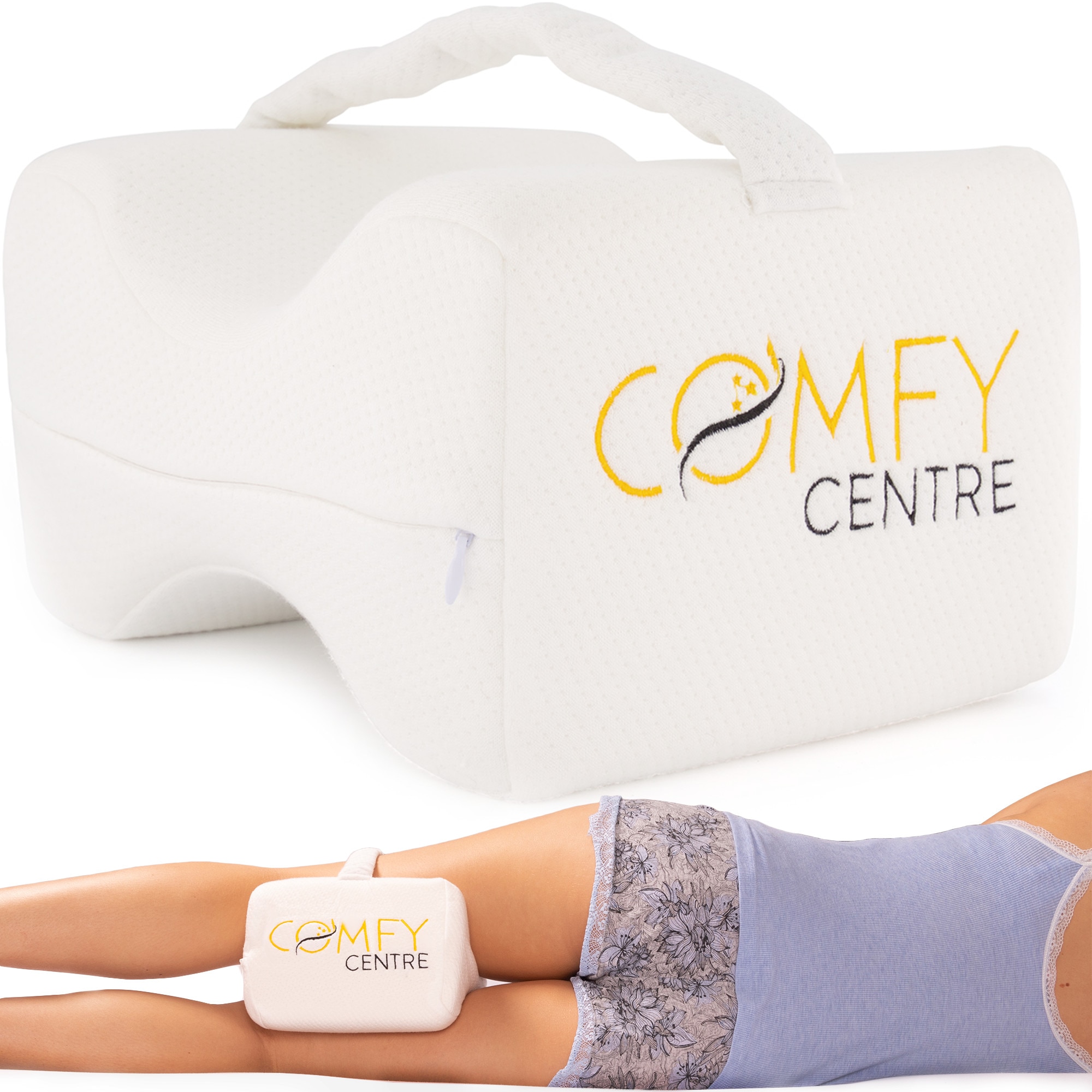 Perna ortopedica pentru genunchi cu maner, COMFYCENTRE, spuma cu ...