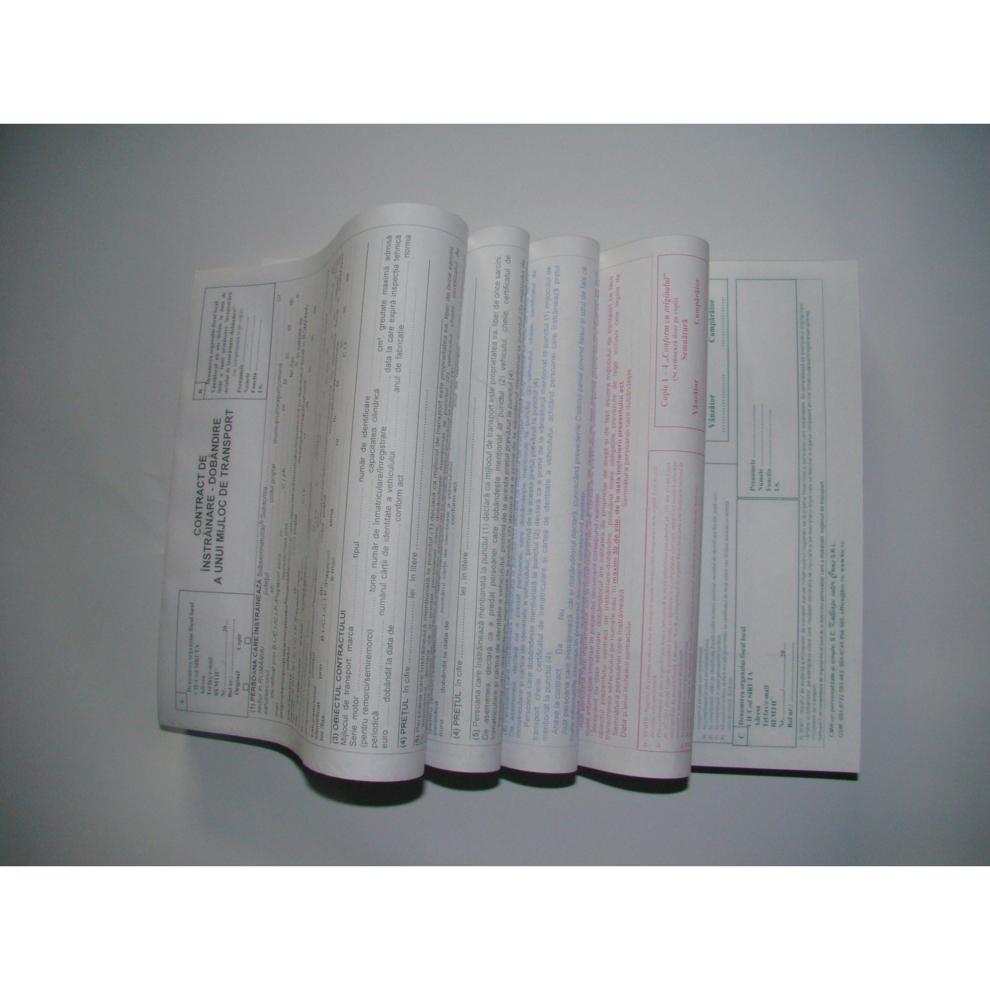 Contract de instrainare - dobandire a unui mijloc de transport, A4, 300 ...
