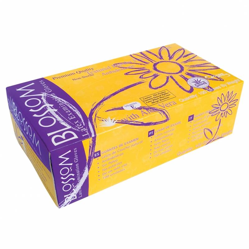Manusi Latex BLOSSOM 100 bucati Nepudrate cu Aloe Vera Marime M Albe ...
