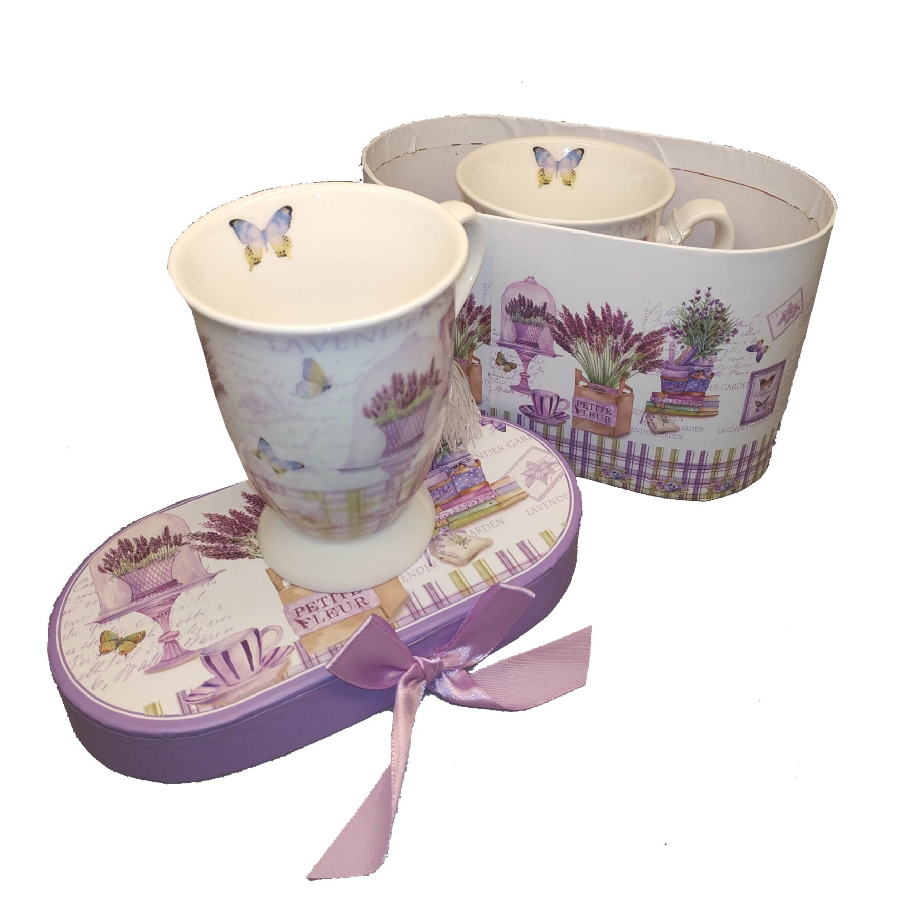 Set doua cani ceai 200 ml, model lavanda, ClauM - eMAG.ro