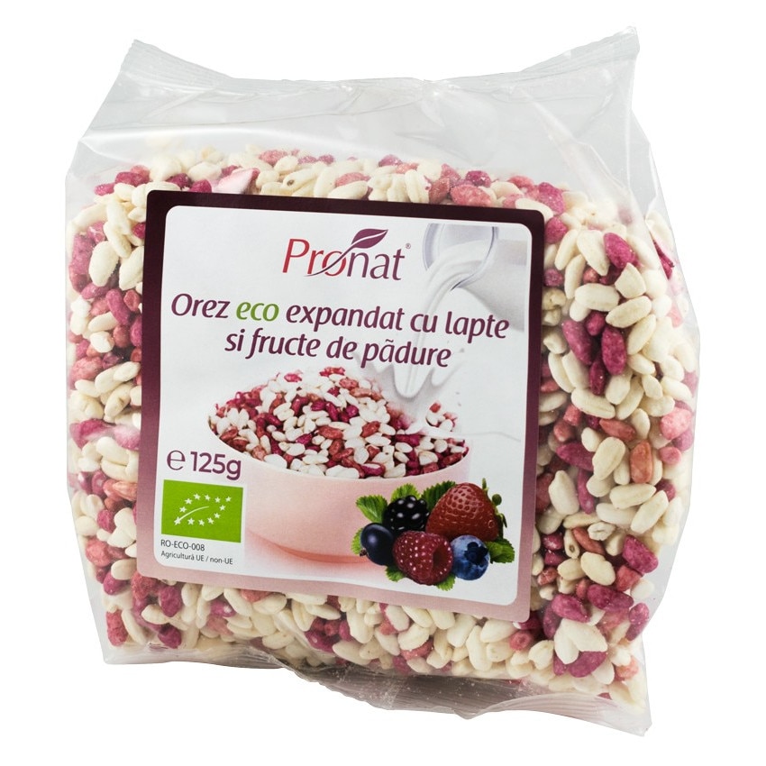 Pufarine bio cu lapte si fructe de padure, Pronat 125g - eMAG.ro