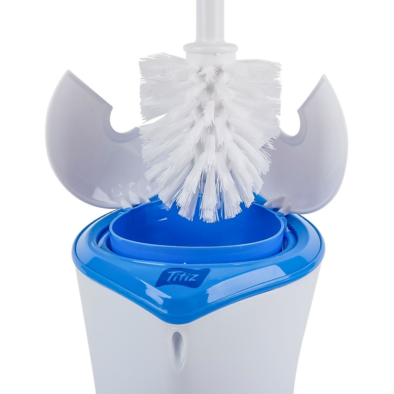 Perie pentru WC, 17x40,5 cm, Alb/Albastru - eMAG.ro