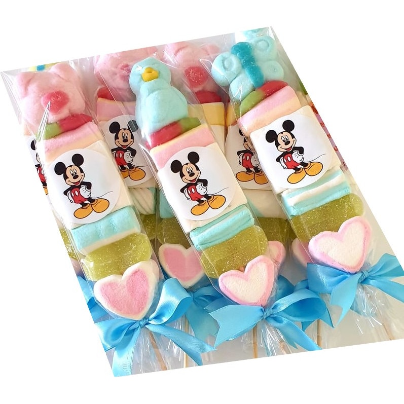 Set 10 acadele, frigarui dulci, din jeleur si marshmallow, multicolor ...