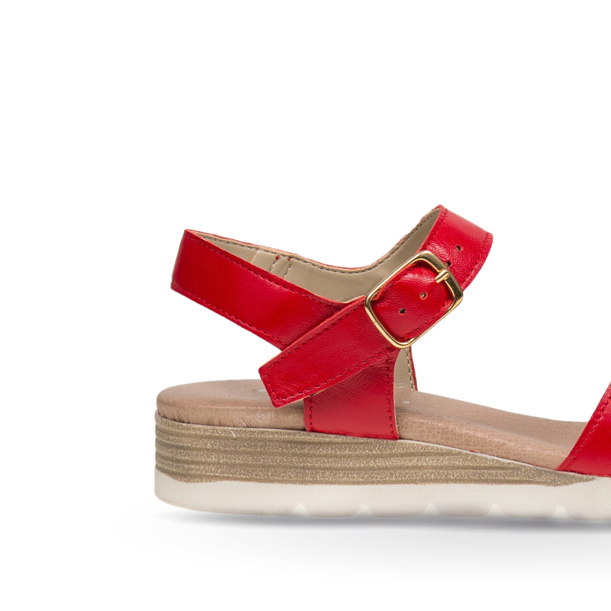 Sandale din piele naturala, Rizzoli, cu platforma, SA0085, Rosu ...