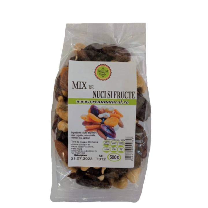 Mixt de nuci si fructe 500 gr, Natural seeds Product - eMAG.ro