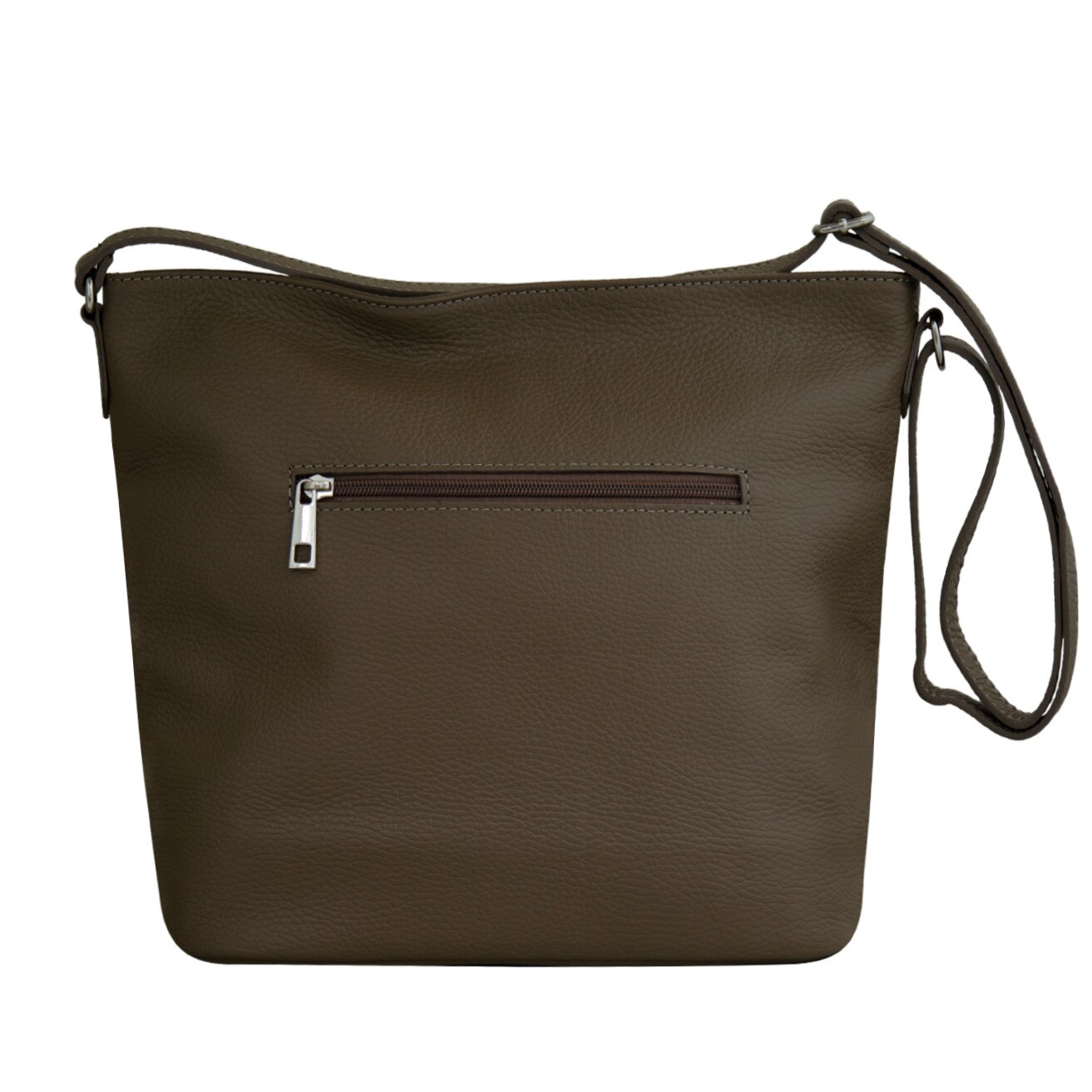 Geanta tip postas din piele naturala,Eva Bags Tania mare taupe - eMAG.ro