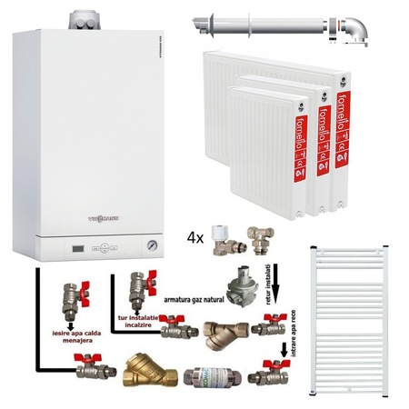 Viessmann Vitodens 050-W 24 kW kondenzációs fűtőműcsomag, acél ...