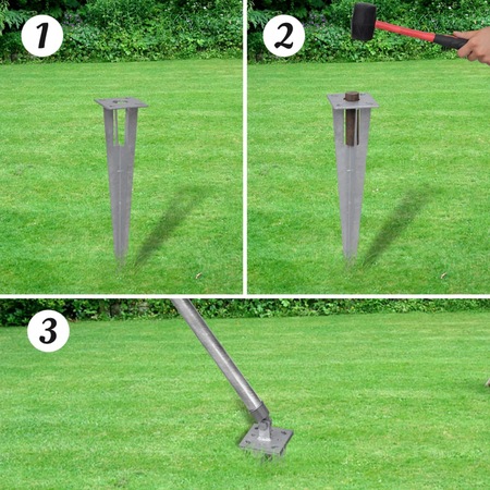 Plasa de gard din otel galvanizat, cu tarus si stalp, vidaXL, 15 x 1.5 ...