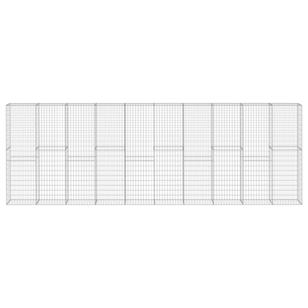 Gard tip gabion, vidaXL, Otel galvanizat, 600 x 30 x 200 cm, Argintiu ...