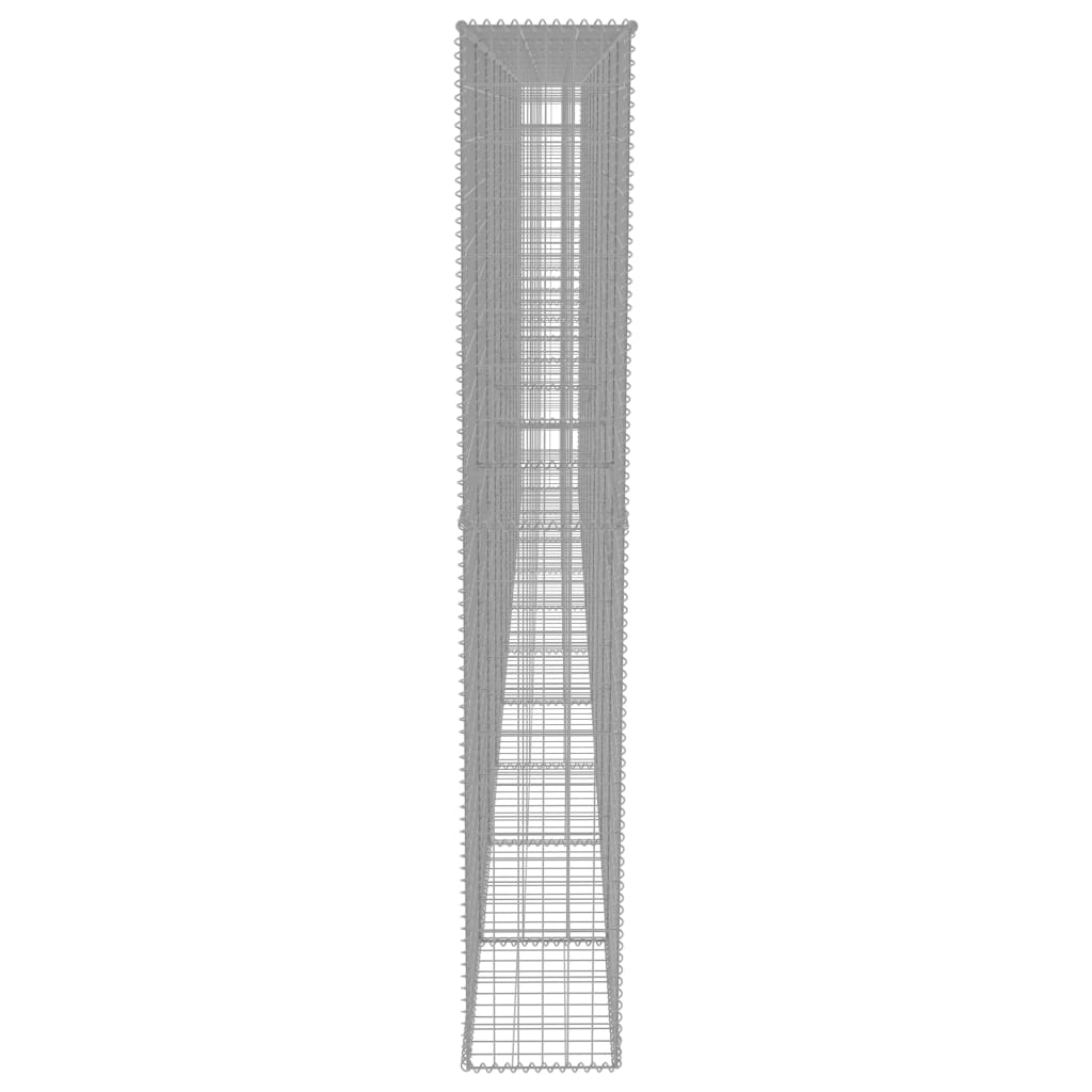 Gard tip gabion, vidaXL, Otel galvanizat, 600 x 30 x 200 cm, Argintiu ...
