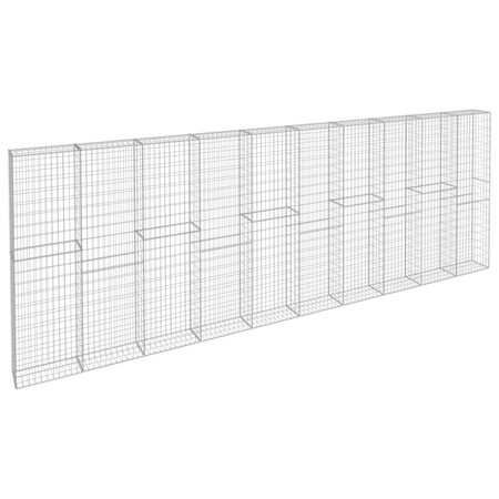 Gard tip gabion, vidaXL, Otel galvanizat, 600 x 30 x 200 cm, Argintiu ...