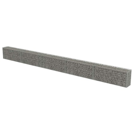 Gabion perete cu capace vidaXL, 600 x 30 x 50 cm, otel galvanizat 30.15 ...