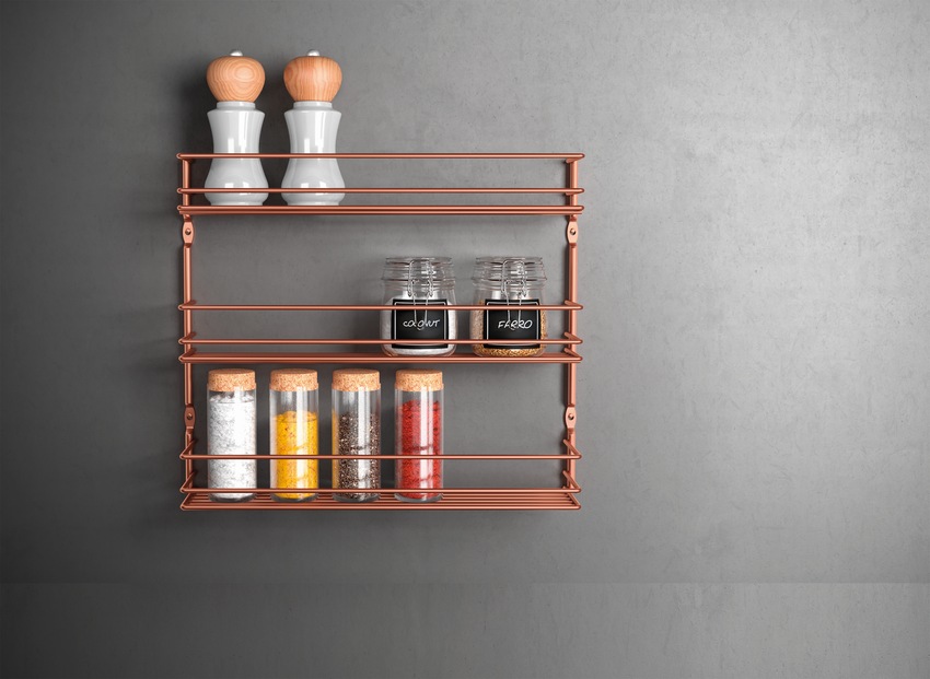 Suport pentru condimente Metaltex Pepito, fixare in perete, rezistent ...