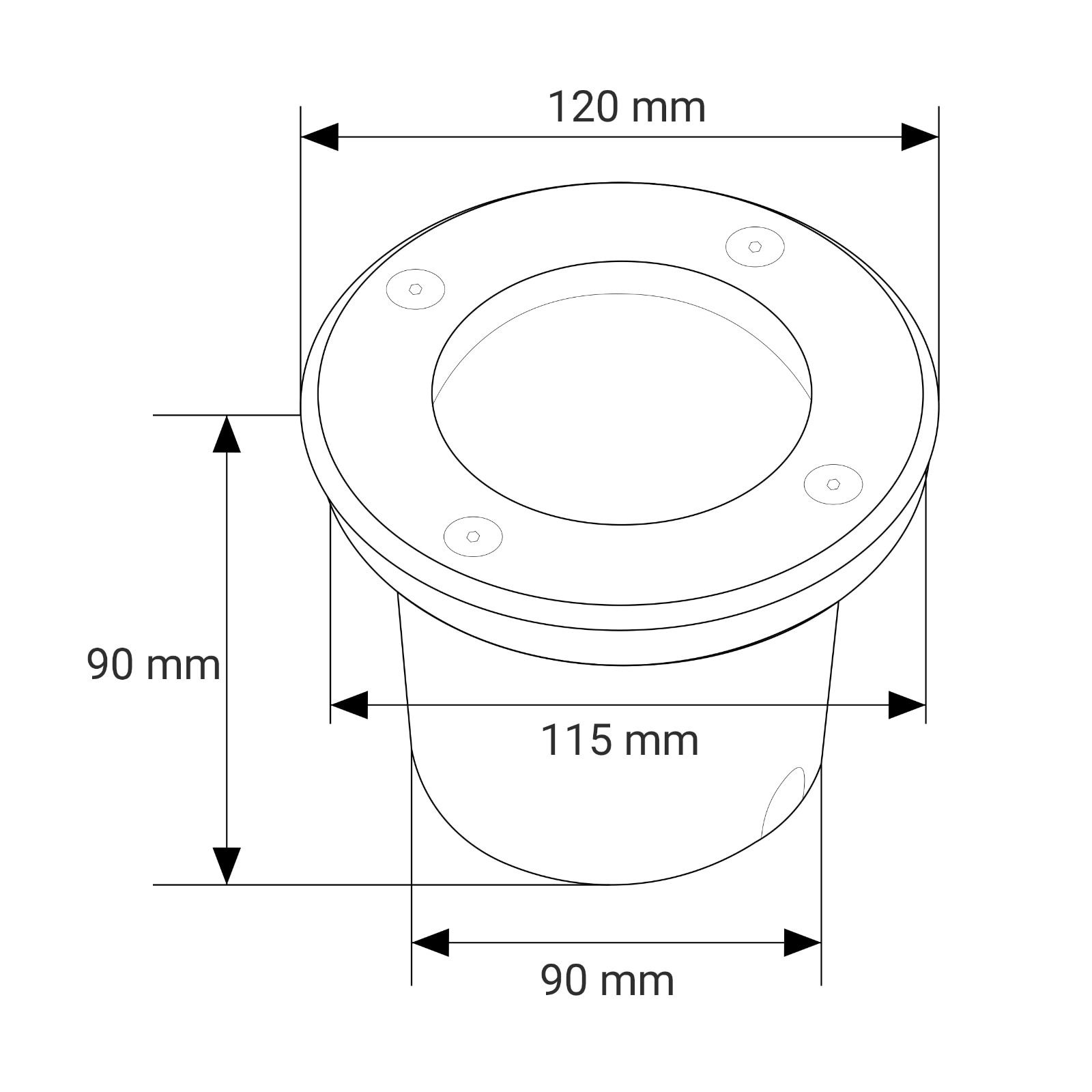 Спот IP67 LED 5W/ч, 570lm - 50 000 ч, 3000K Топла светлина, за ...