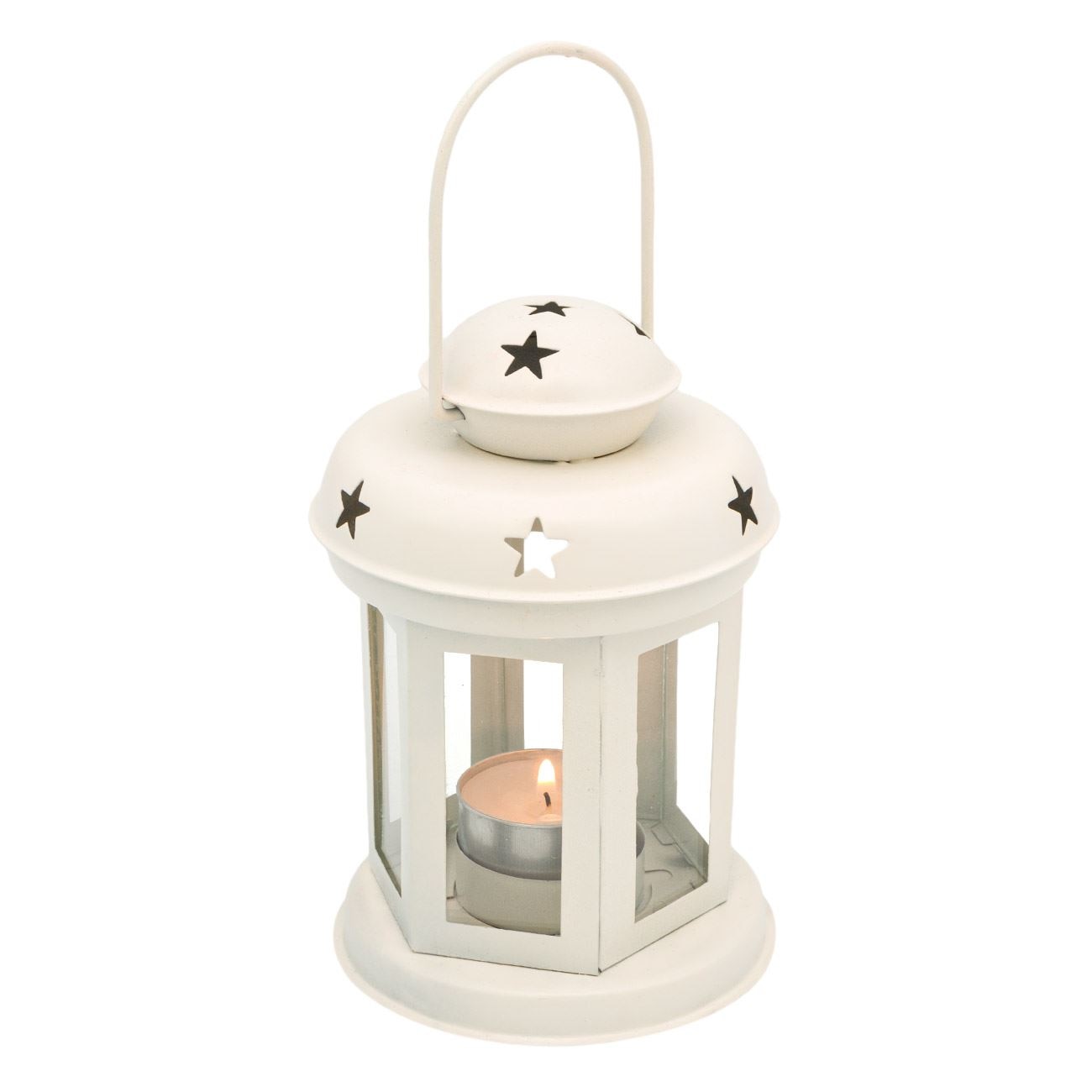 Felinar cu model stelute, bronz, alb, 10x15,7 cm - eMAG.ro