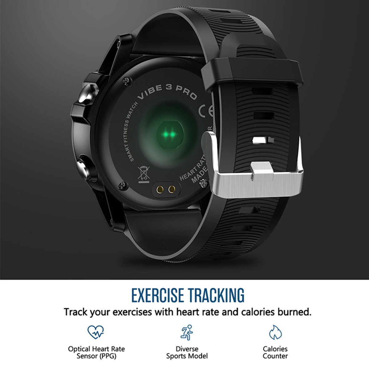 Ceas smartwatch Zeblaze Vibe 3 Pro, Frecventa cardiaca, Pedometru ...