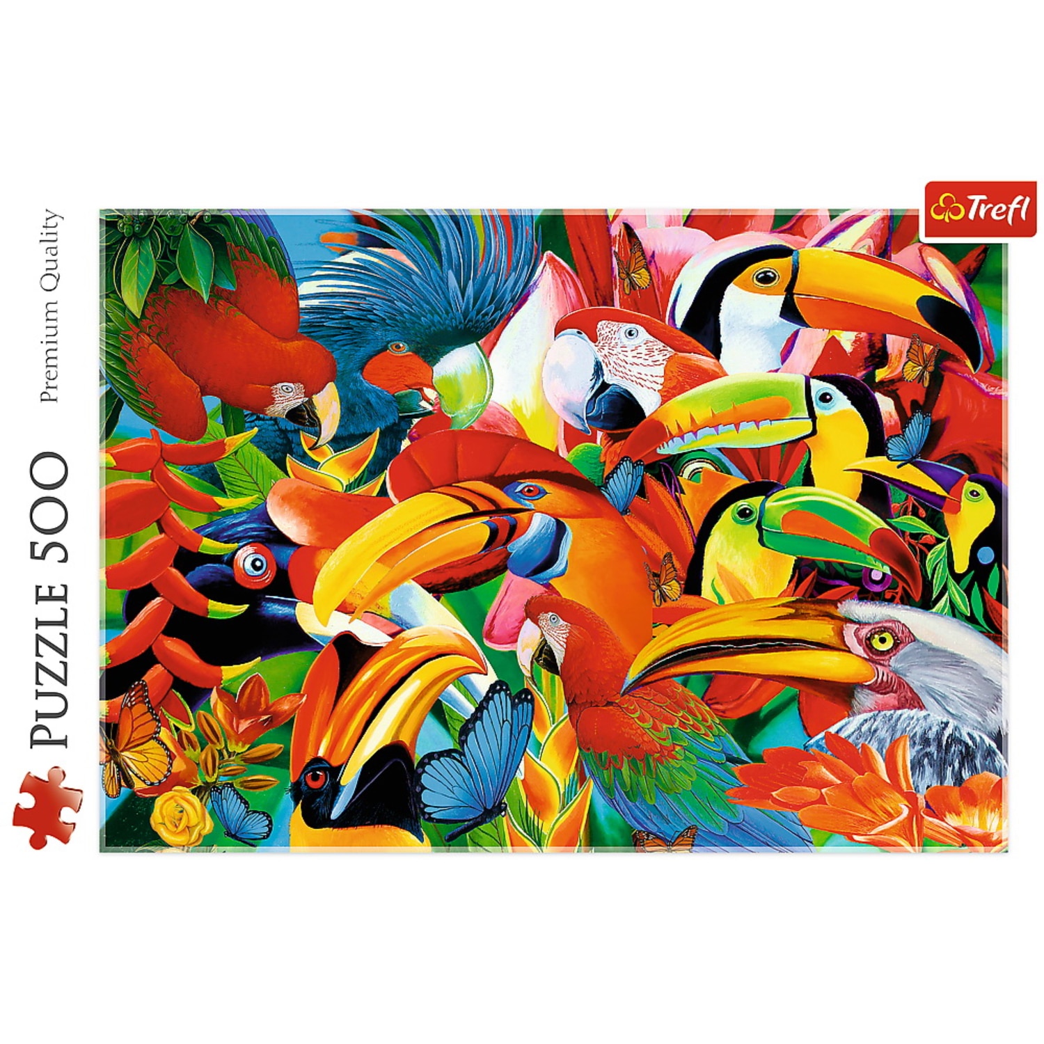 Puzzle Trefl, Pasari colorate, 500 piese - eMAG.ro