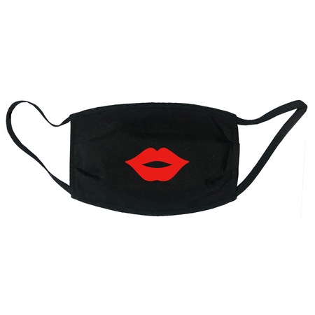 Masca protectie reutilizabila, din material textil, cu imprimeu ”Buze ...