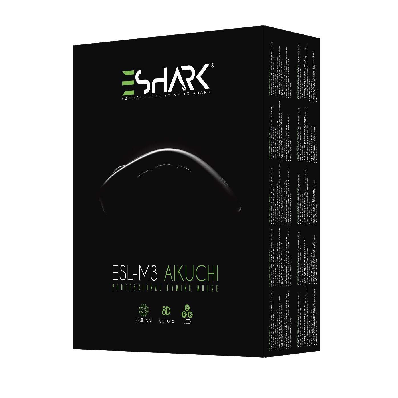 Мишка, eShark, Aikuchi Gamer, 7200 DPI, сензор Pixart, черен - eMAG.bg