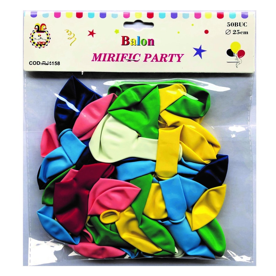 Set 50 Baloane Colorate Mirific Party 25 cm, simple - eMAG.ro