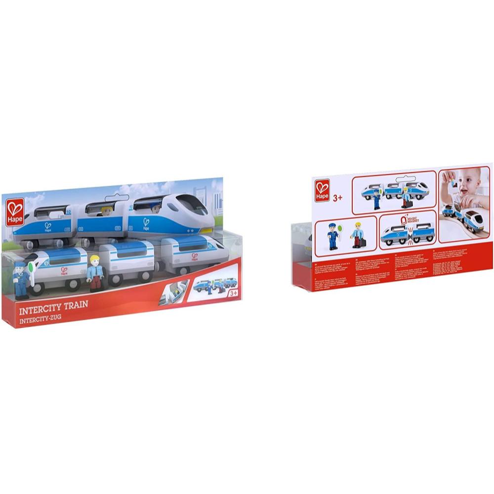 Tren de calatori Intercity Hape, Albastru, 3 ani - eMAG.ro
