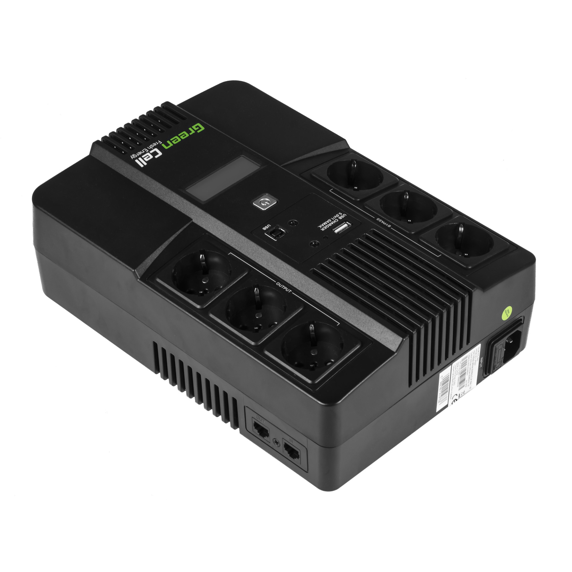 UPS Green Cell 480W 800VA AiO line-interactive USB RJ45 LCD display 6 ...