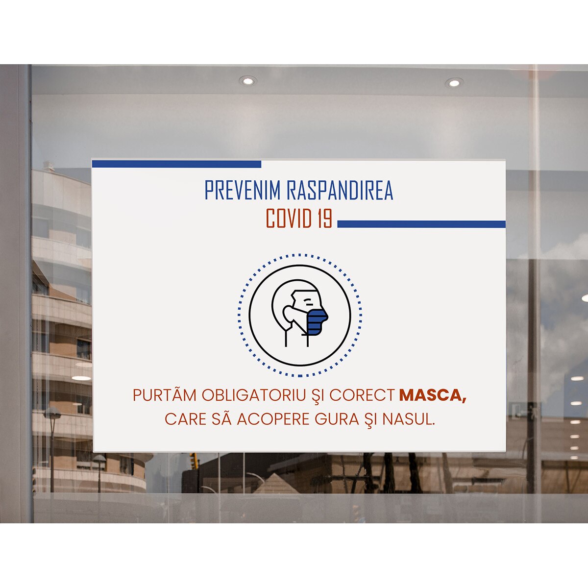 Afis autocolant Poarta masca, format A3 - eMAG.ro